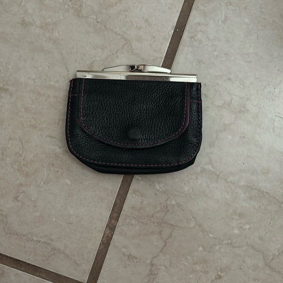Bags | Stylish Black Wallet With Hot Pink Stitching | Poshmark